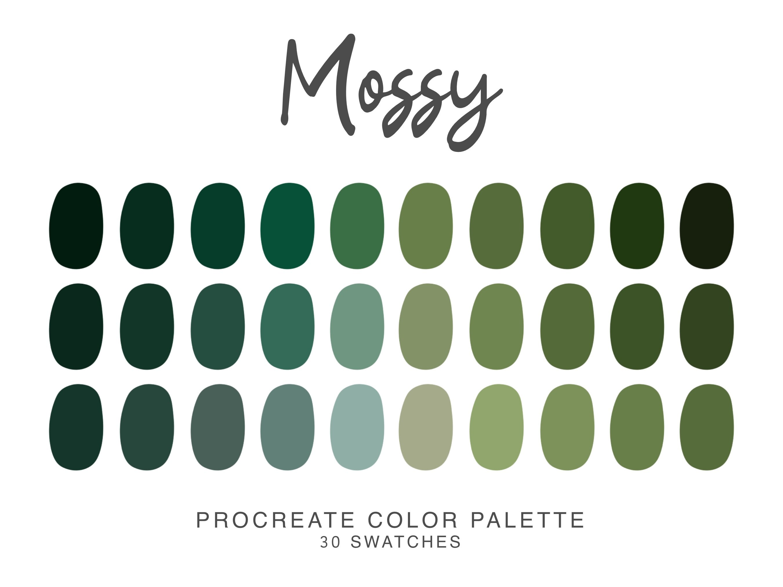 Nature Mossy Procreate Color Palette, iPad Procreate Illustration ...