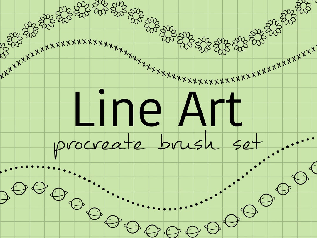 Line Art Doodle Procreate Brush Pack / Border Procreate Doodle Pack ...