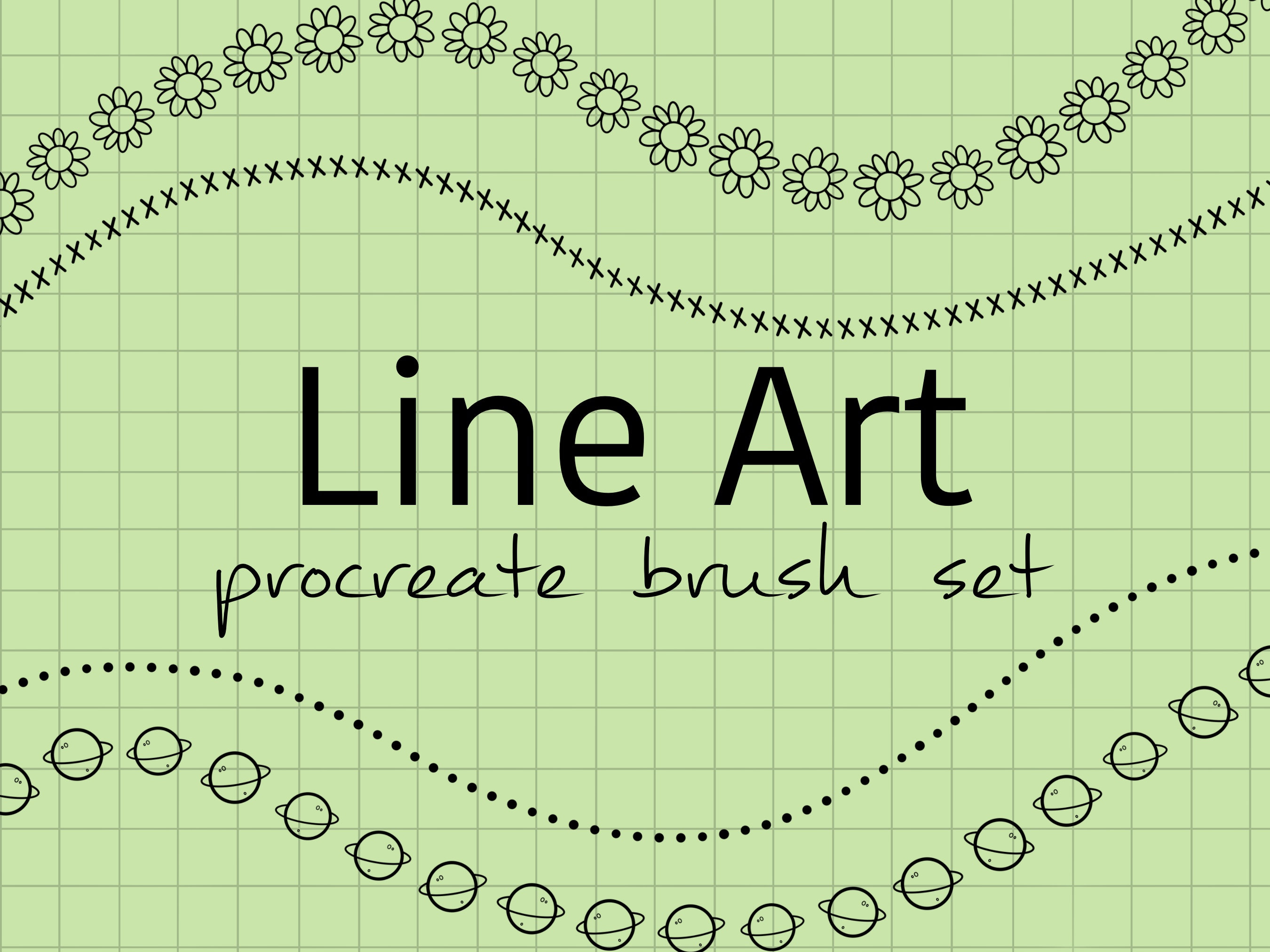 Line Art Doodle Procreate Brush Pack / Border Procreate Doodle Pack ...