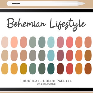 Bohemian Procreate Color Palette, iPad Procreate Illustration, Color ...