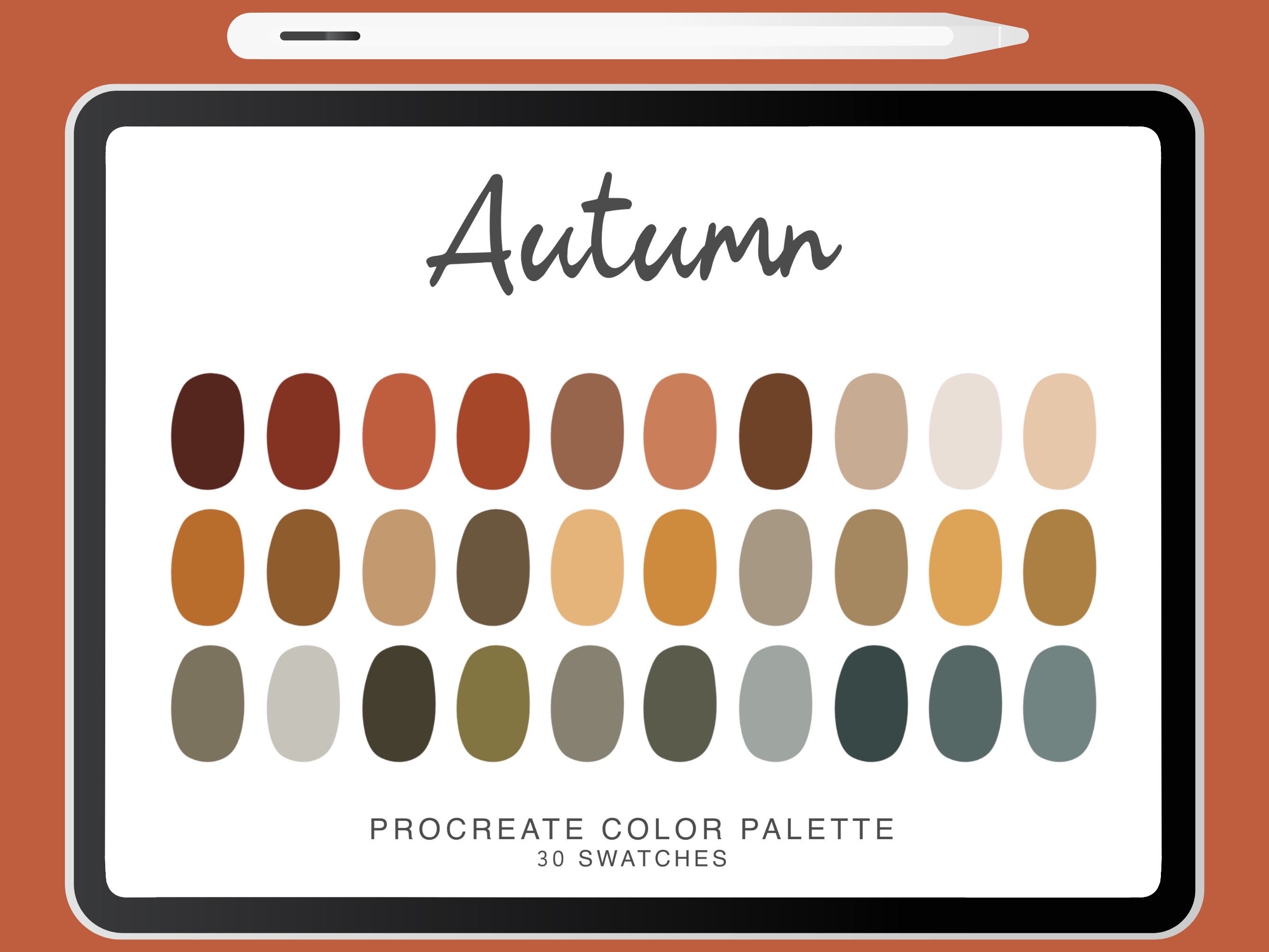 Autumn Procreate Color Palette Ipad Procreate Illustration Color Swatches For Procreate Art Etsy