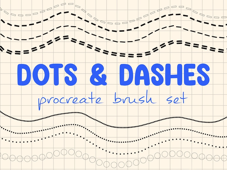 Dots and Dash Doodle Procreate Brush Pack / Dash Procreate Doodle Pack ...