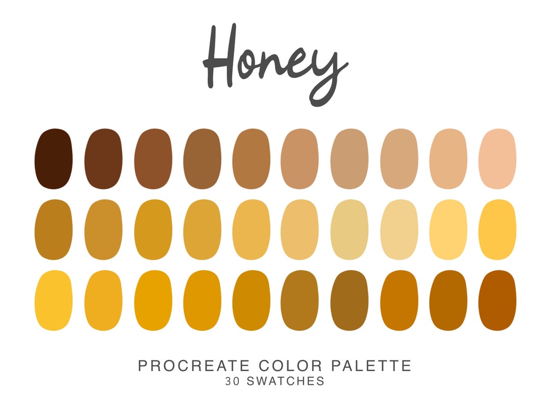 Honey Procreate Color Palette, iPad Procreate Illustration, Honey Color ...