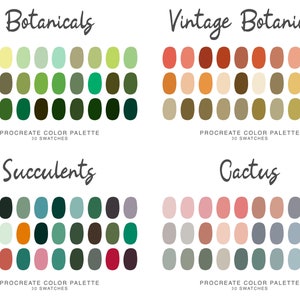 Nature Plant 4 Procreate Color Palettes, iPad Procreate Illustration ...