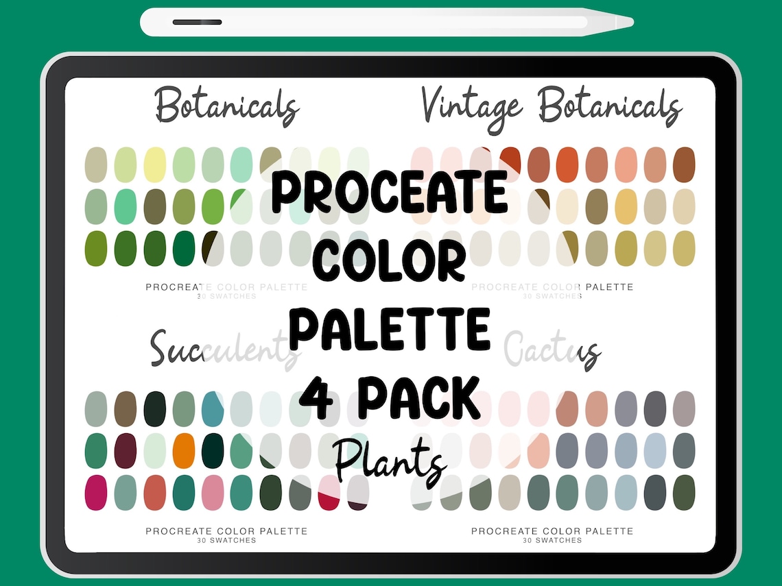 Nature Plant 4 Procreate Color Palettes, iPad Procreate Illustration ...