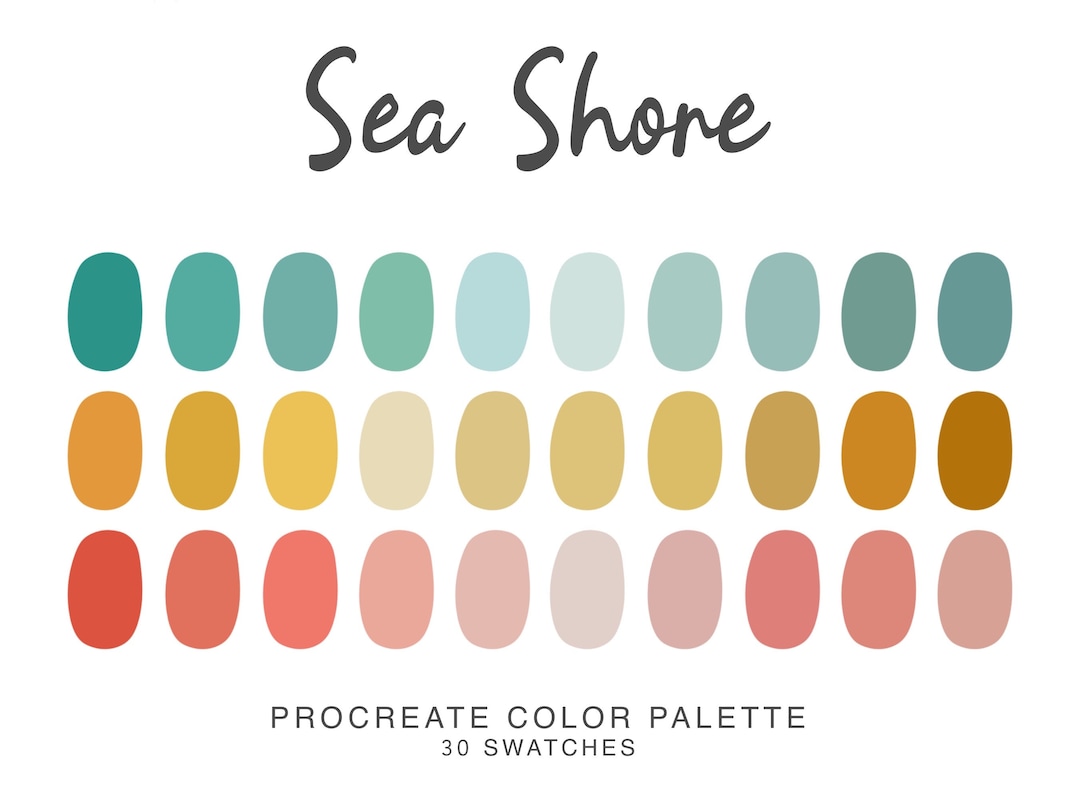 Sea Shore Procreate Color Palette Vibrant Summer Colors for - Etsy