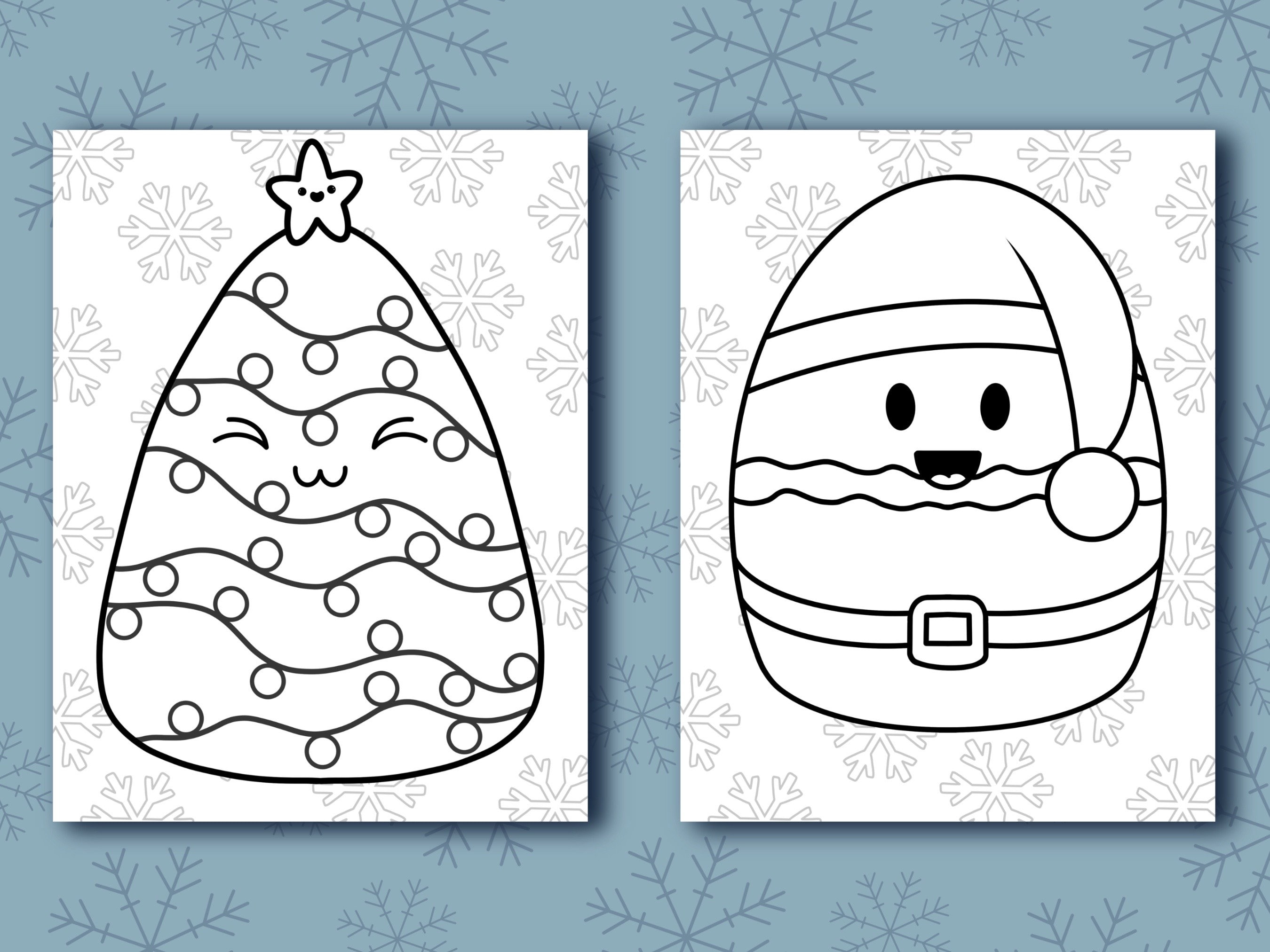 Christmas Kawaii Coloring Pages, Kid's Kawaii Coloring Pages, Christmas ...