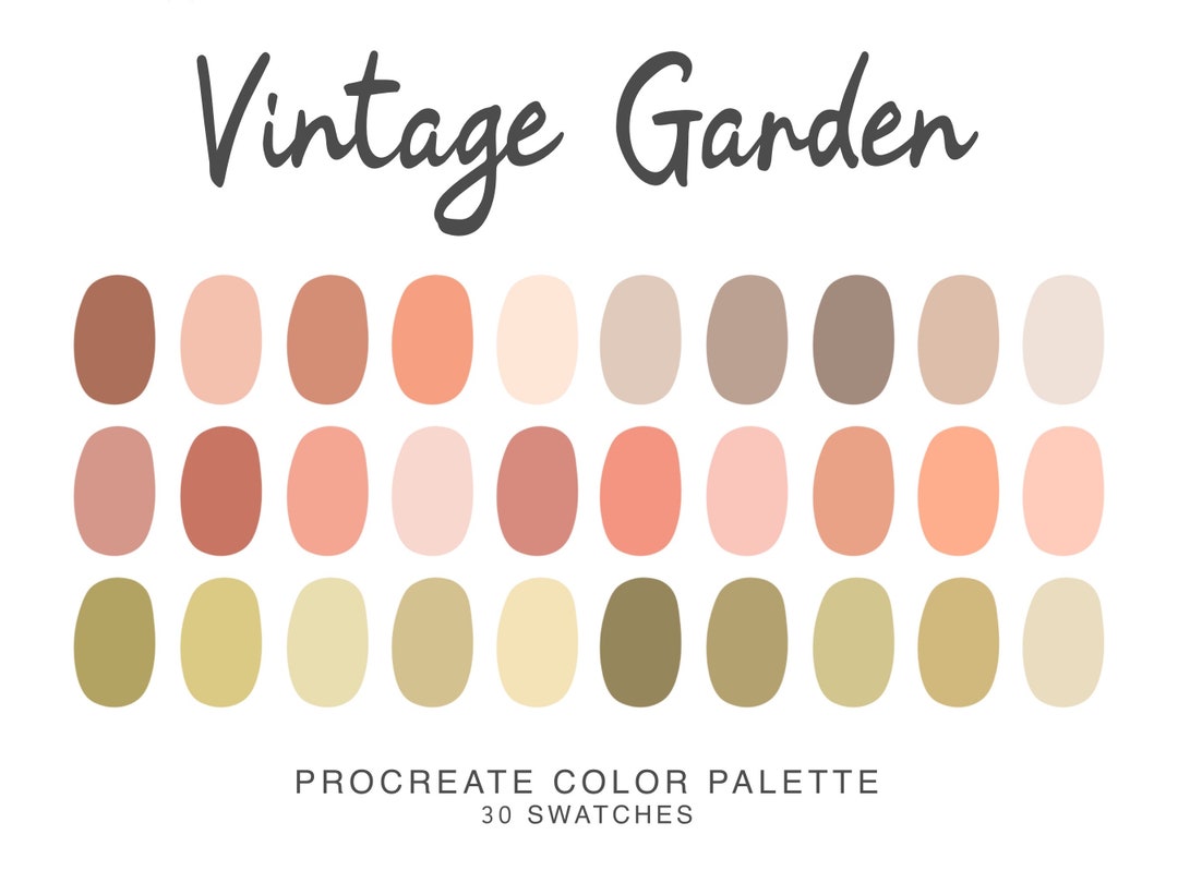 Vintage Garden Procreate Color Palette - Vibrant Summer Colors for ...