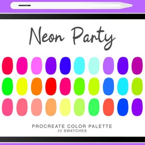 Neon Procreate Color Palette, iPad Procreate Illustration, Color ...