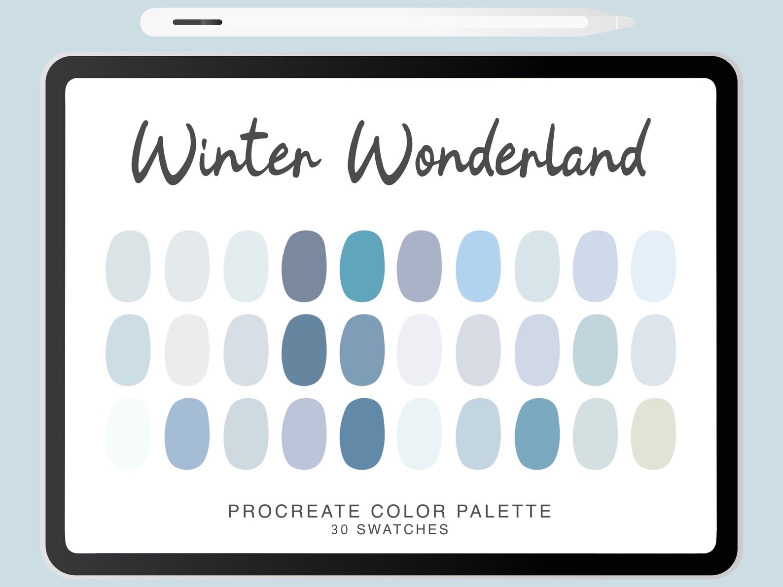 Winter Wonderland Procreate Color Palette, iPad Procreate Illustration ...