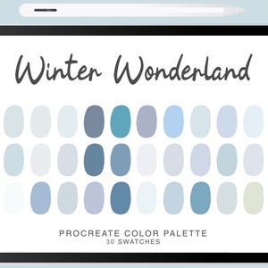 Winter Wonderland Procreate Color Palette, iPad Procreate Illustration ...