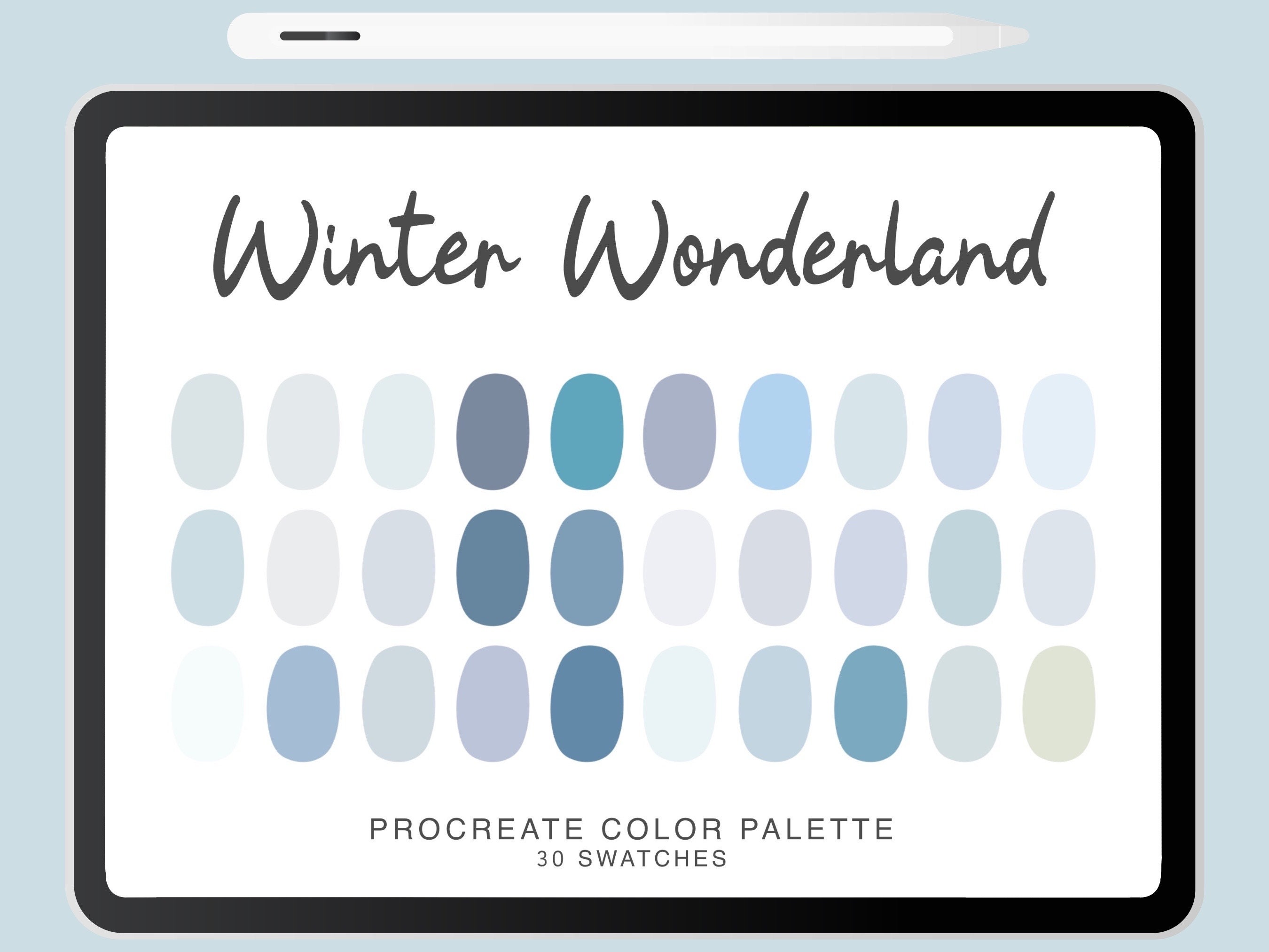 Winter Wonderland Procreate Color Palette, iPad Procreate Illustration ...