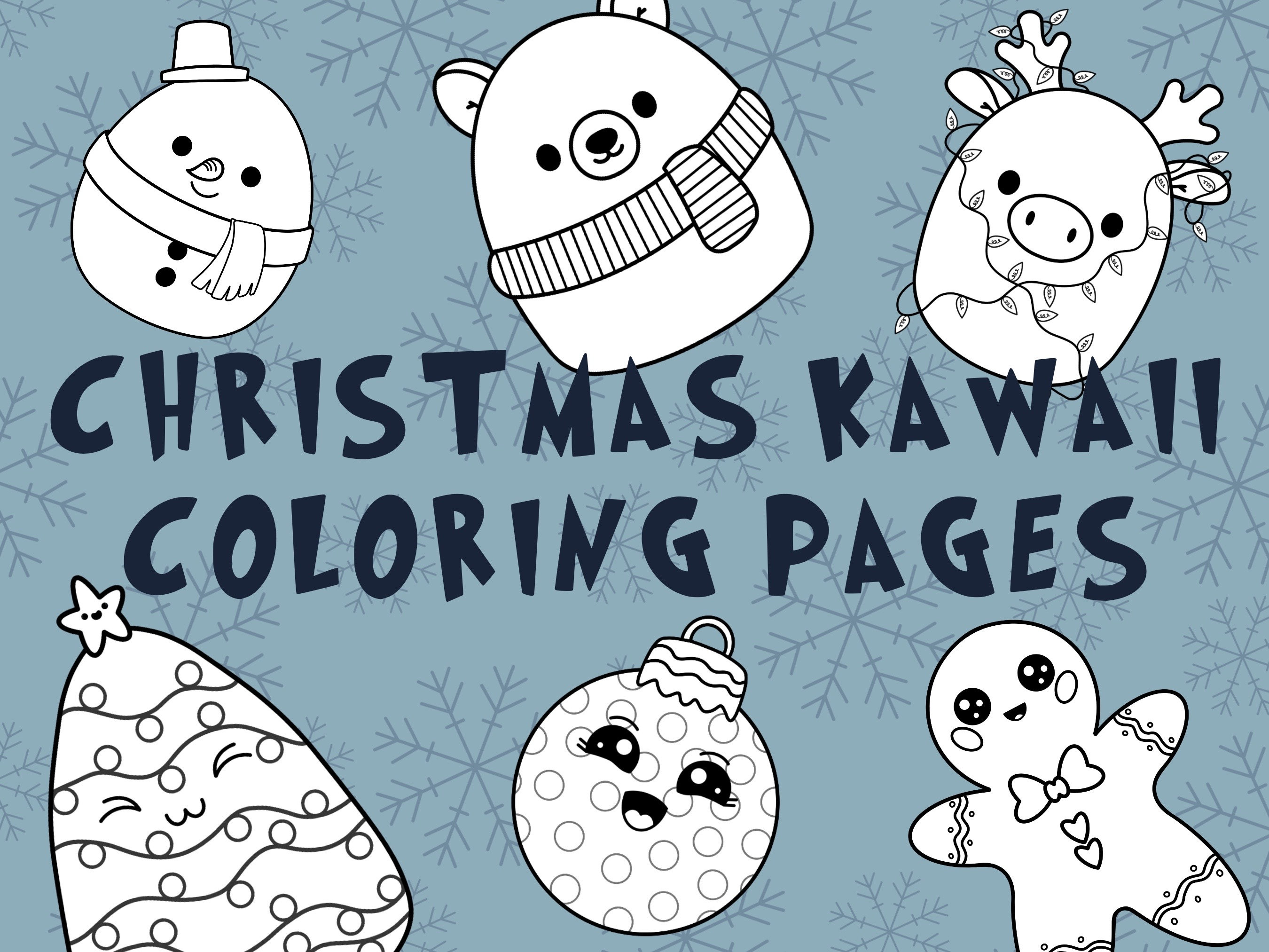 Christmas Kawaii Coloring Pages, Kid's Kawaii Coloring Pages, Christmas ...