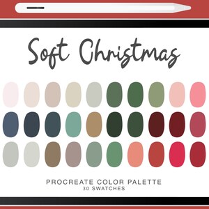 Christmas Procreate Color Palette, iPad Procreate Illustration, Soft ...