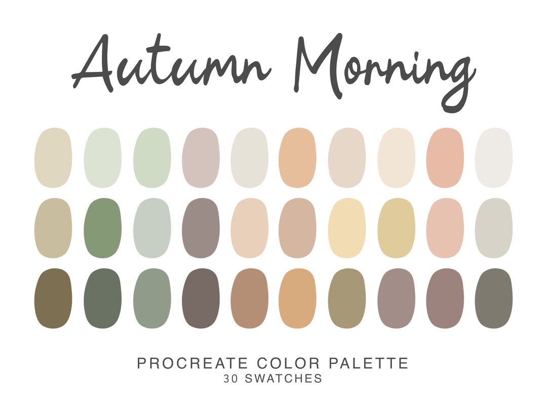 Autumn Morning Procreate Color Palette, iPad Procreate Illustration ...