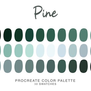 Nature Forest 4 Procreate Color Palettes, iPad Procreate Illustration ...