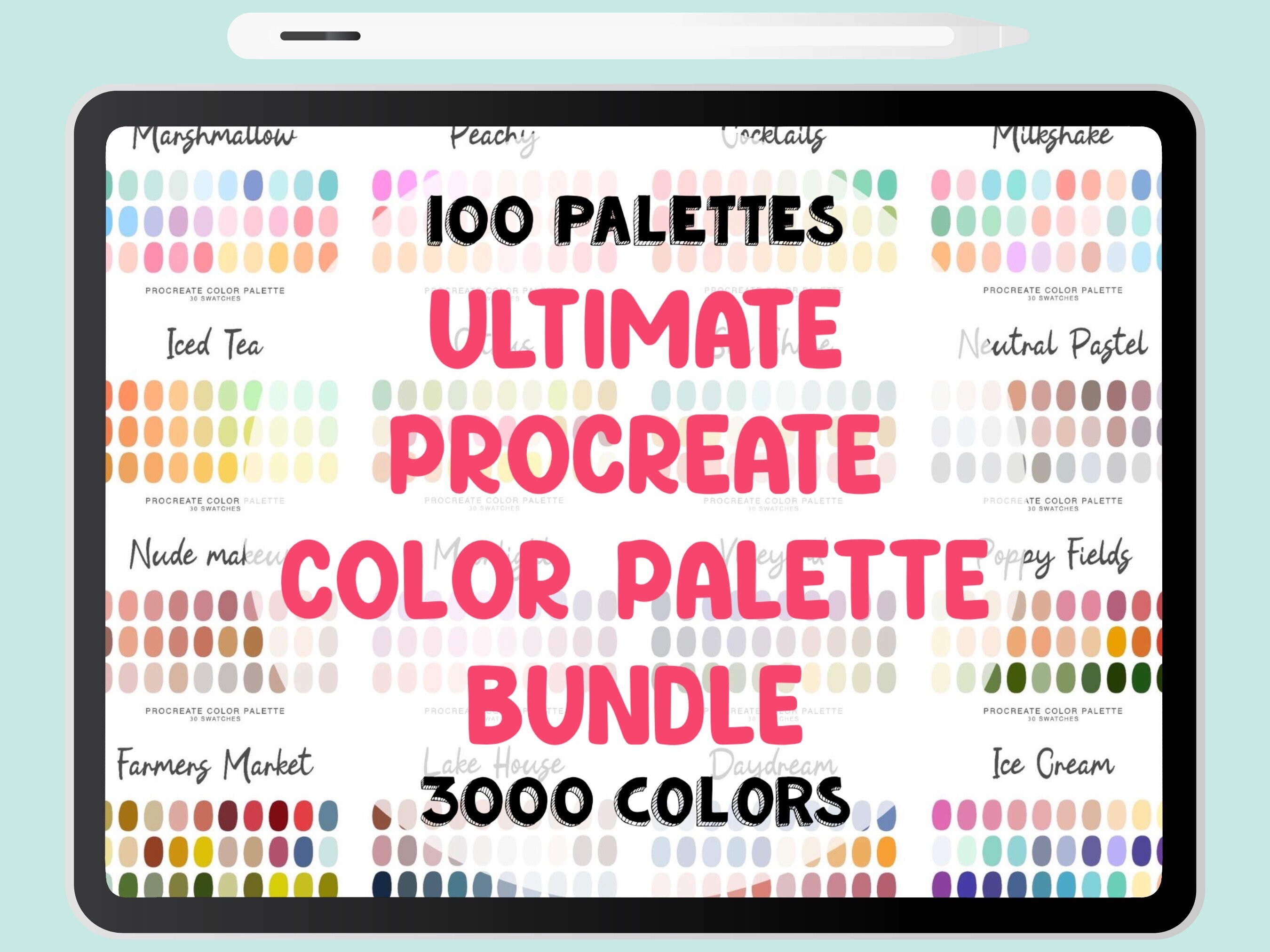 100 Procreate Color Palette Pack, Best iPad Procreate Palette Bundle ...