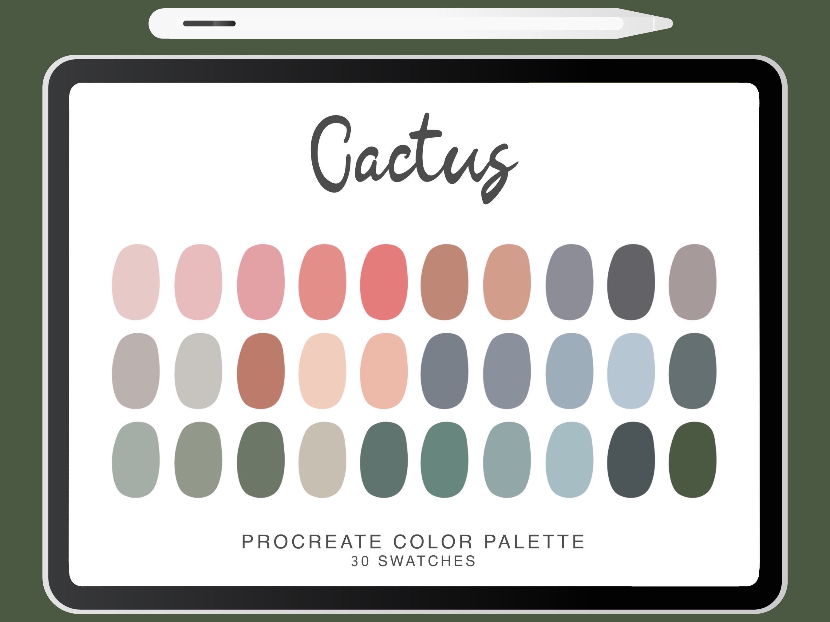 Cactus Procreate Color Palette, iPad Procreate Illustration, Color ...
