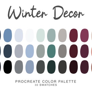 Winter Decor Procreate Color Palette, iPad Procreate Illustration ...