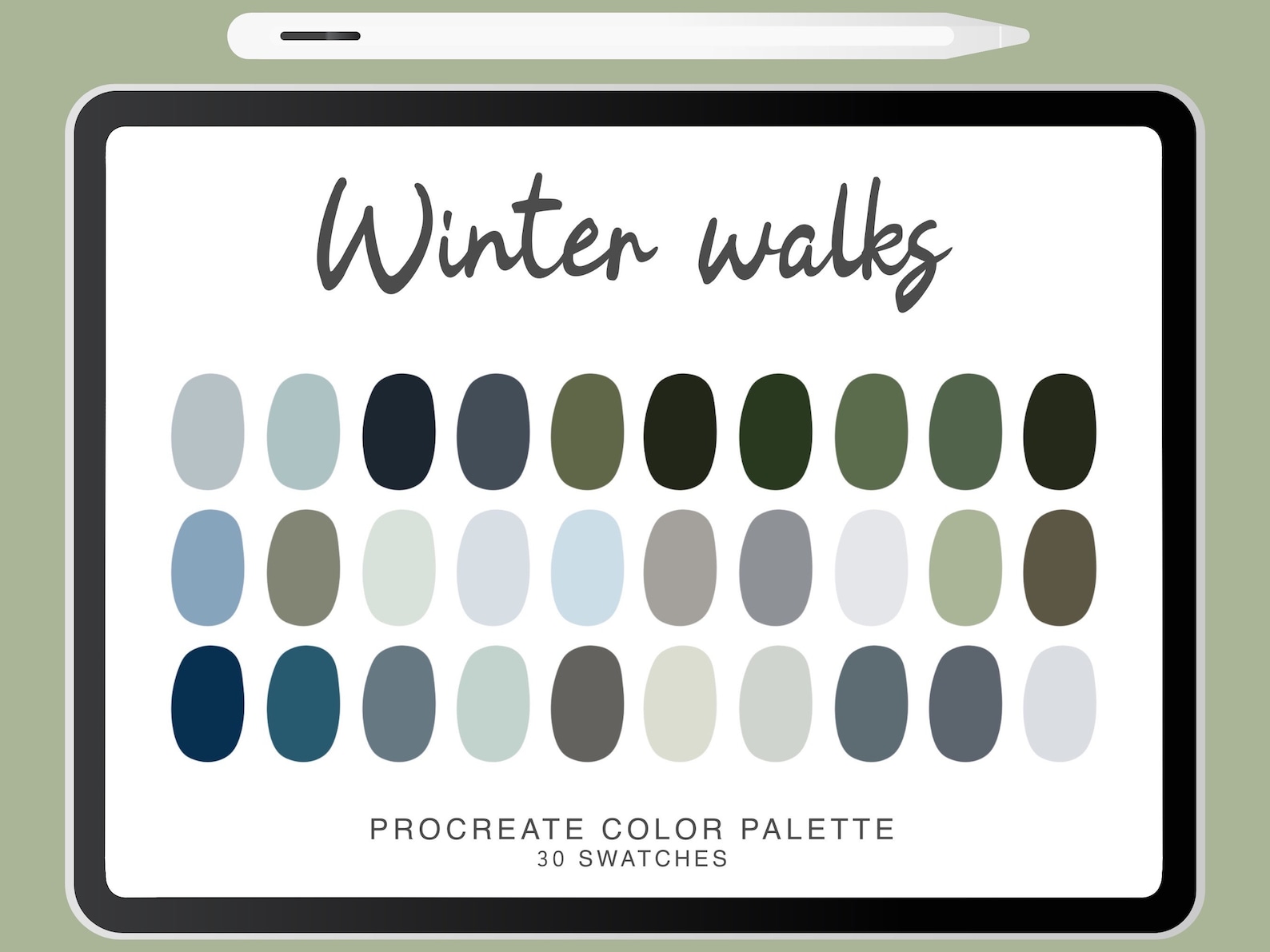 Winter Walks Procreate Color Palette, iPad Procreate Illustration ...