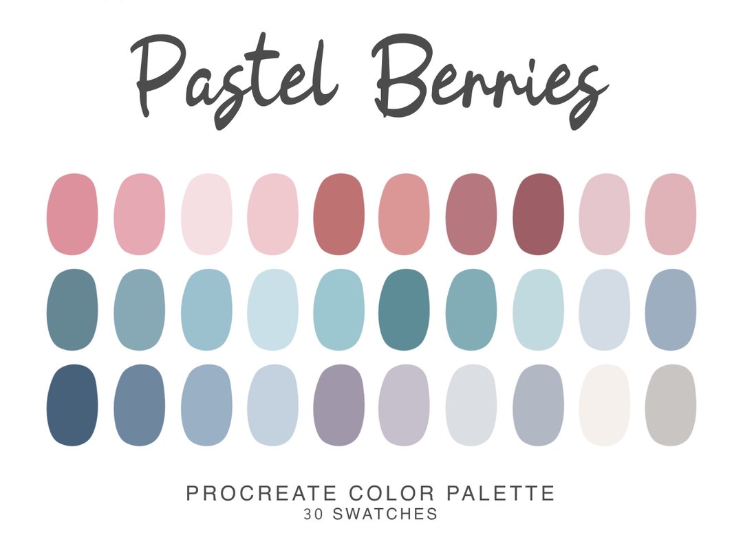 Pastel Berries Procreate Color Palette - Vibrant Summer Colors for ...
