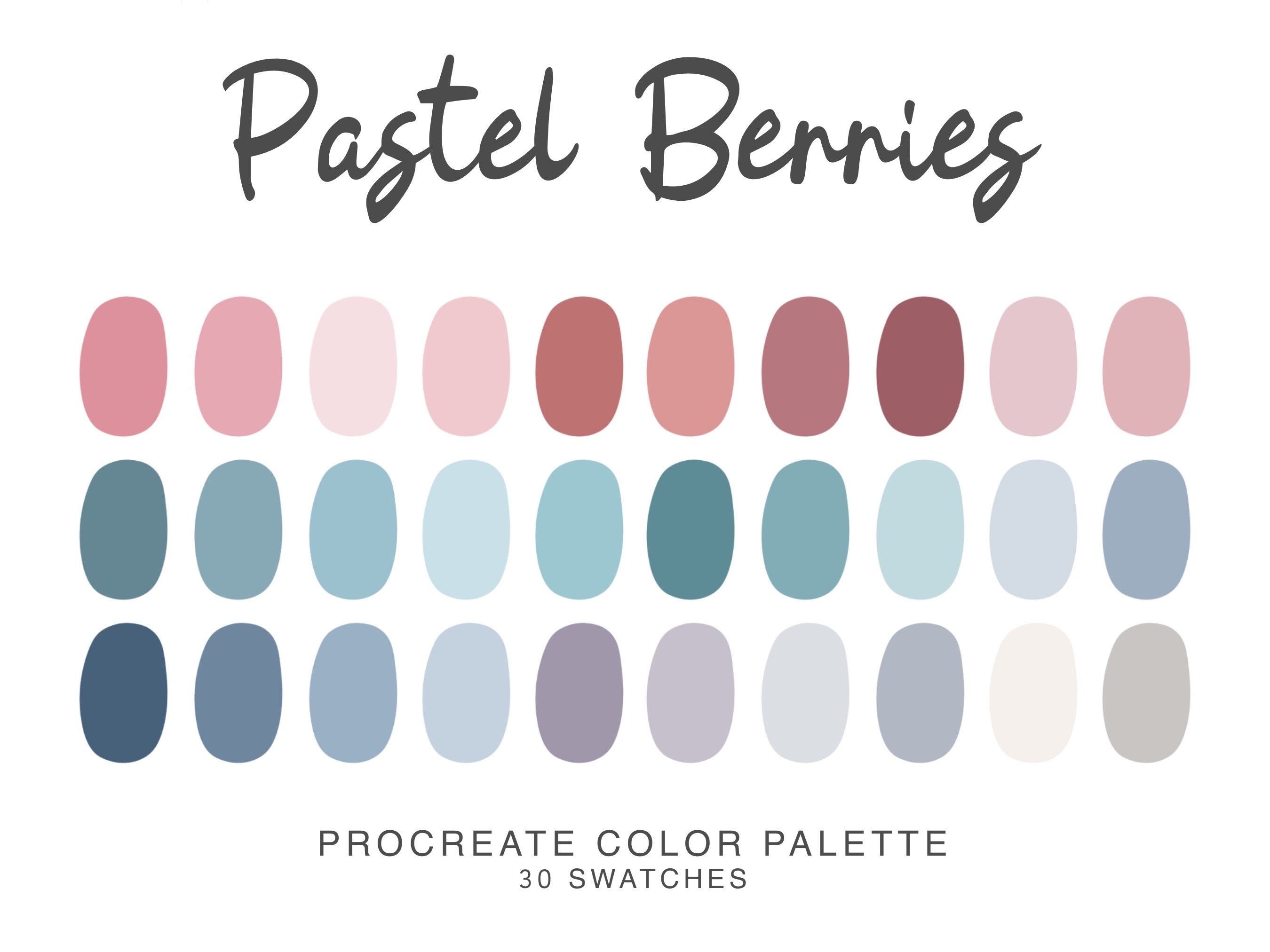 Pastel Berries Procreate Color Palette - Vibrant Summer Colors for ...