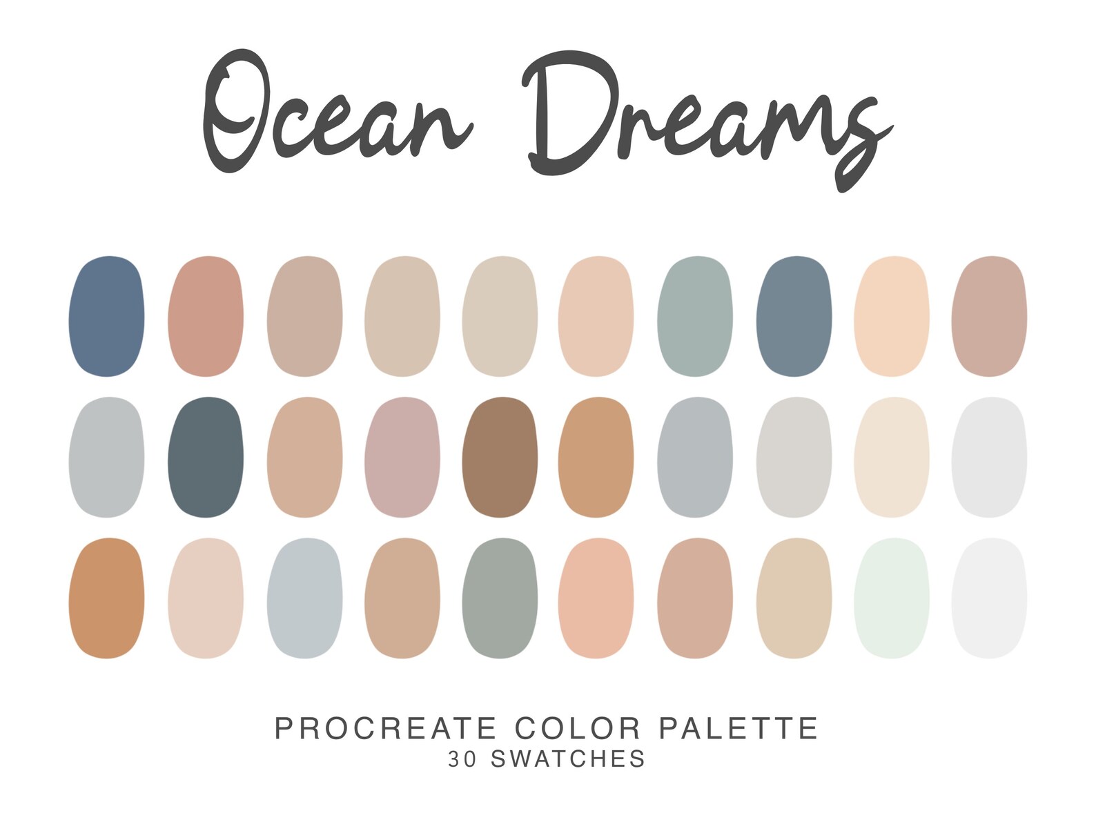Ocean Beach Procreate Color Palette, iPad Procreate Illustration, Color ...