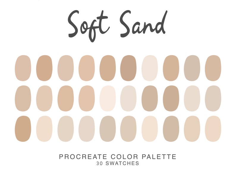 Earth Pastel Tones Aesthetic Procreate Color Palettes 4 Pack Bundle ...