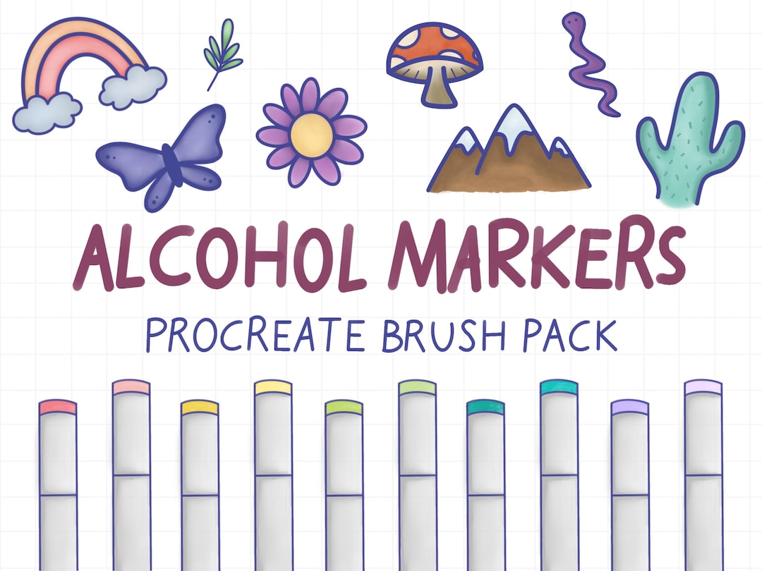 Alcohol Marker Procreate Brush Pack / Coloring Procreate Brush Pack /14 ...