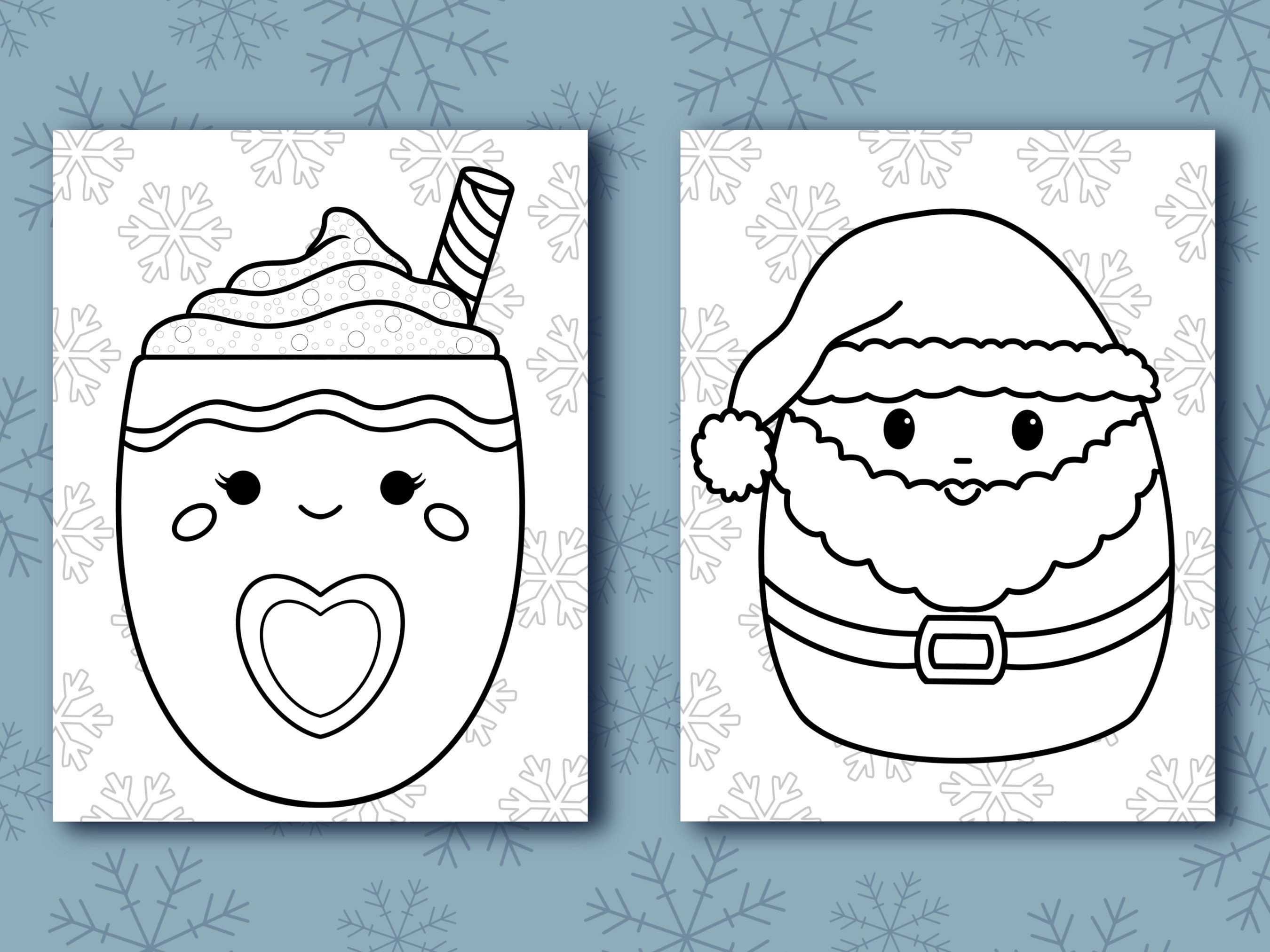 Christmas Kawaii Coloring Pages, Kid's Kawaii Coloring Pages, Christmas ...