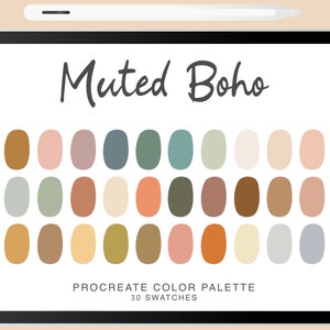 Boho Muted Procreate Color Palette, iPad Procreate Illustration, Color ...
