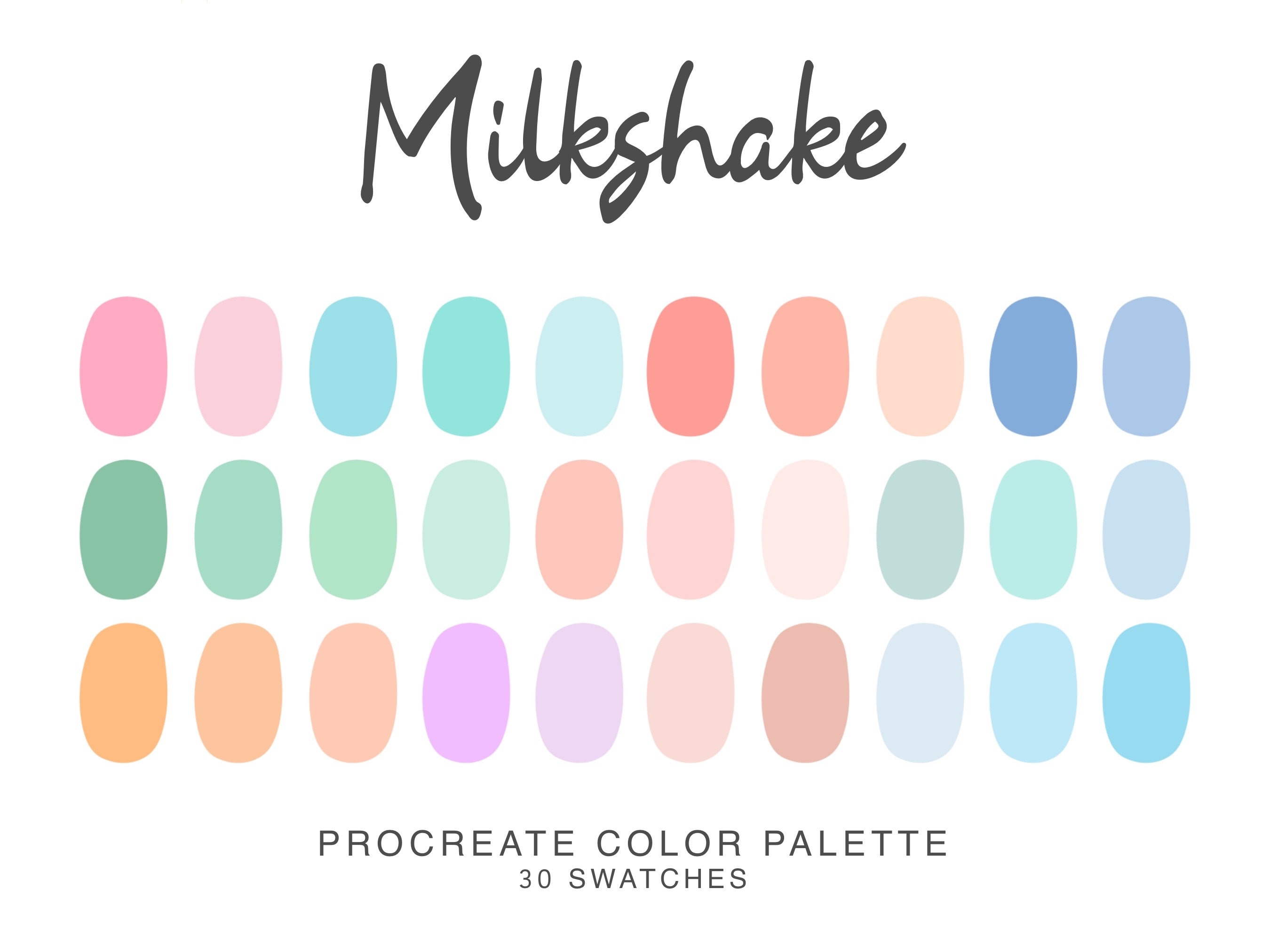 Milkshake Procreate Color Palette - Vibrant Summer Colors for Digital ...