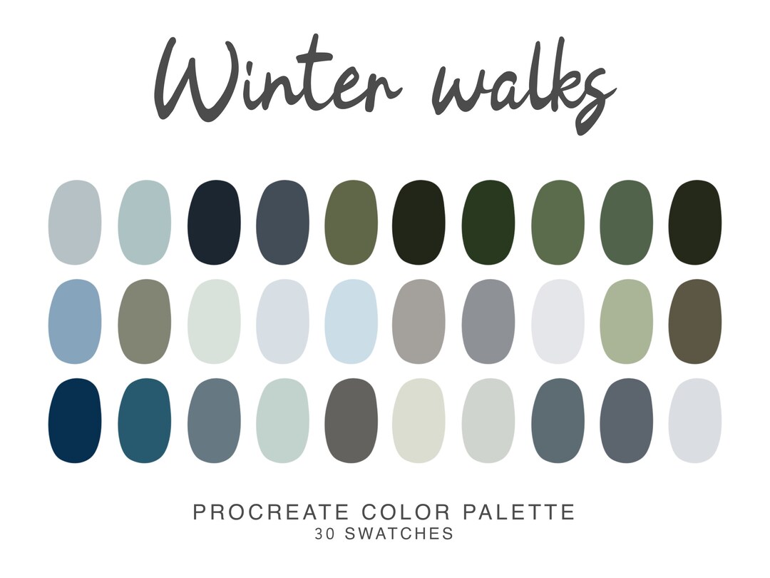 Winter Walks Procreate Color Palette, iPad Procreate Illustration ...