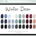 Winter Decor Procreate Color Palette, iPad Procreate Illustration ...