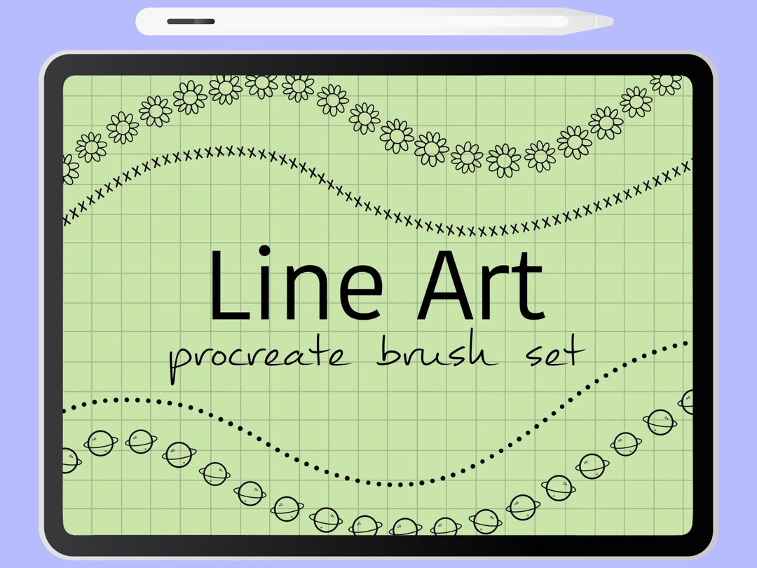 Line Art Doodle Procreate Brush Pack / Border Procreate Doodle - Etsy