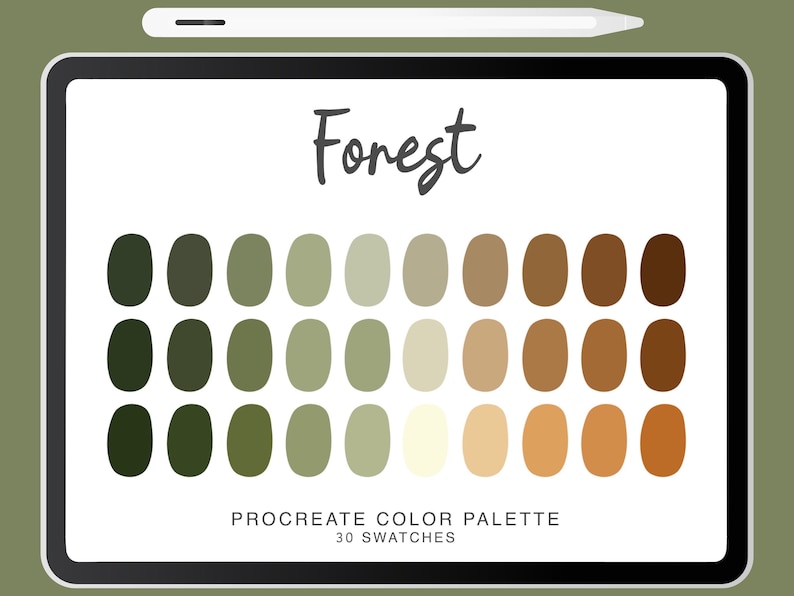Nature Forest Procreate Color Palette, iPad Procreate Illustration ...