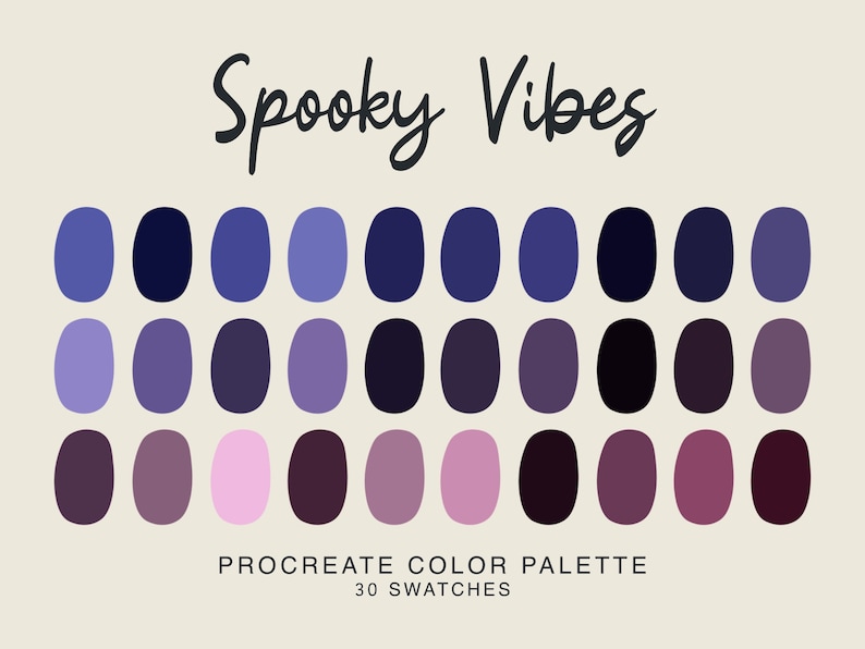 Spooky Vibes Procreate Color Palette, iPad Procreate Illustration ...