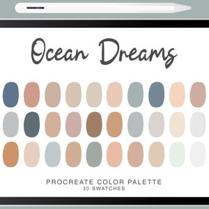 Ocean Beach Procreate Color Palette, iPad Procreate Illustration, Color ...