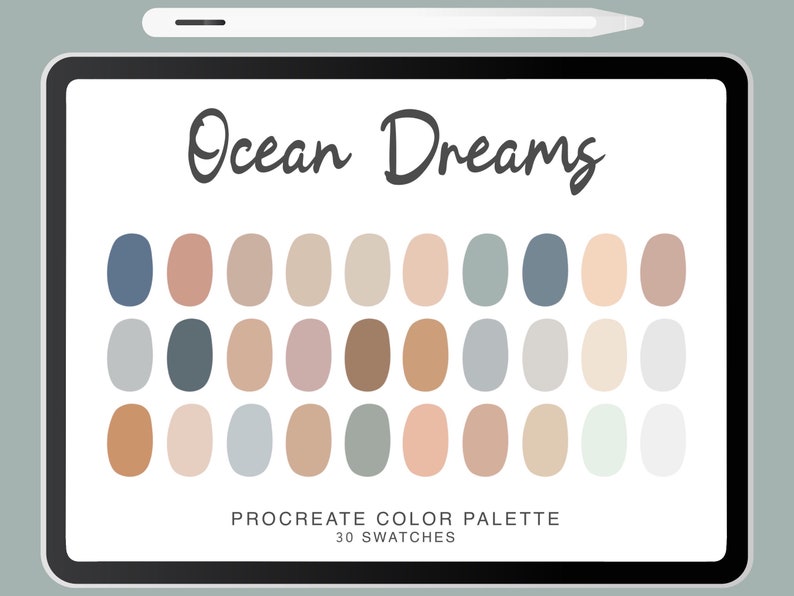 Ocean Beach Procreate Color Palette, iPad Procreate Illustration, Color ...