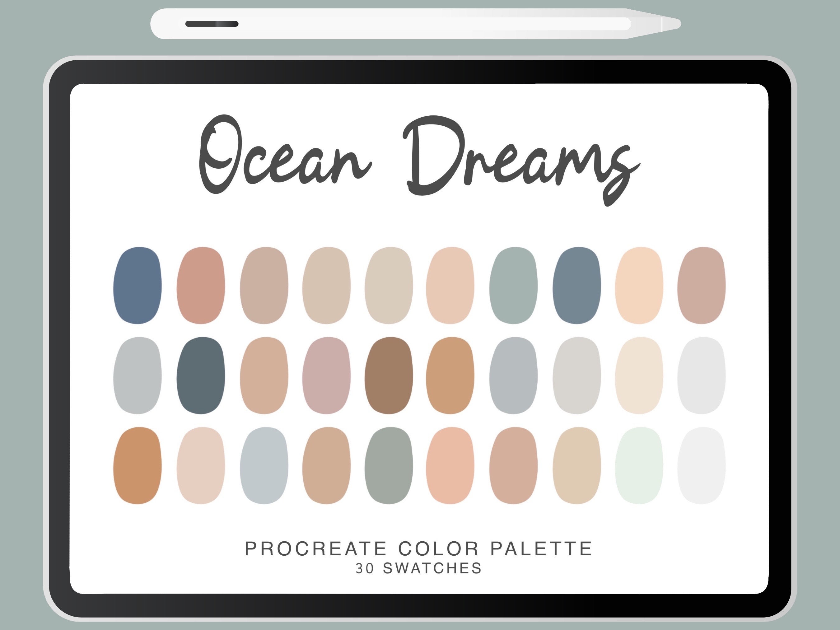Ocean Beach Procreate Color Palette, iPad Procreate Illustration, Color ...