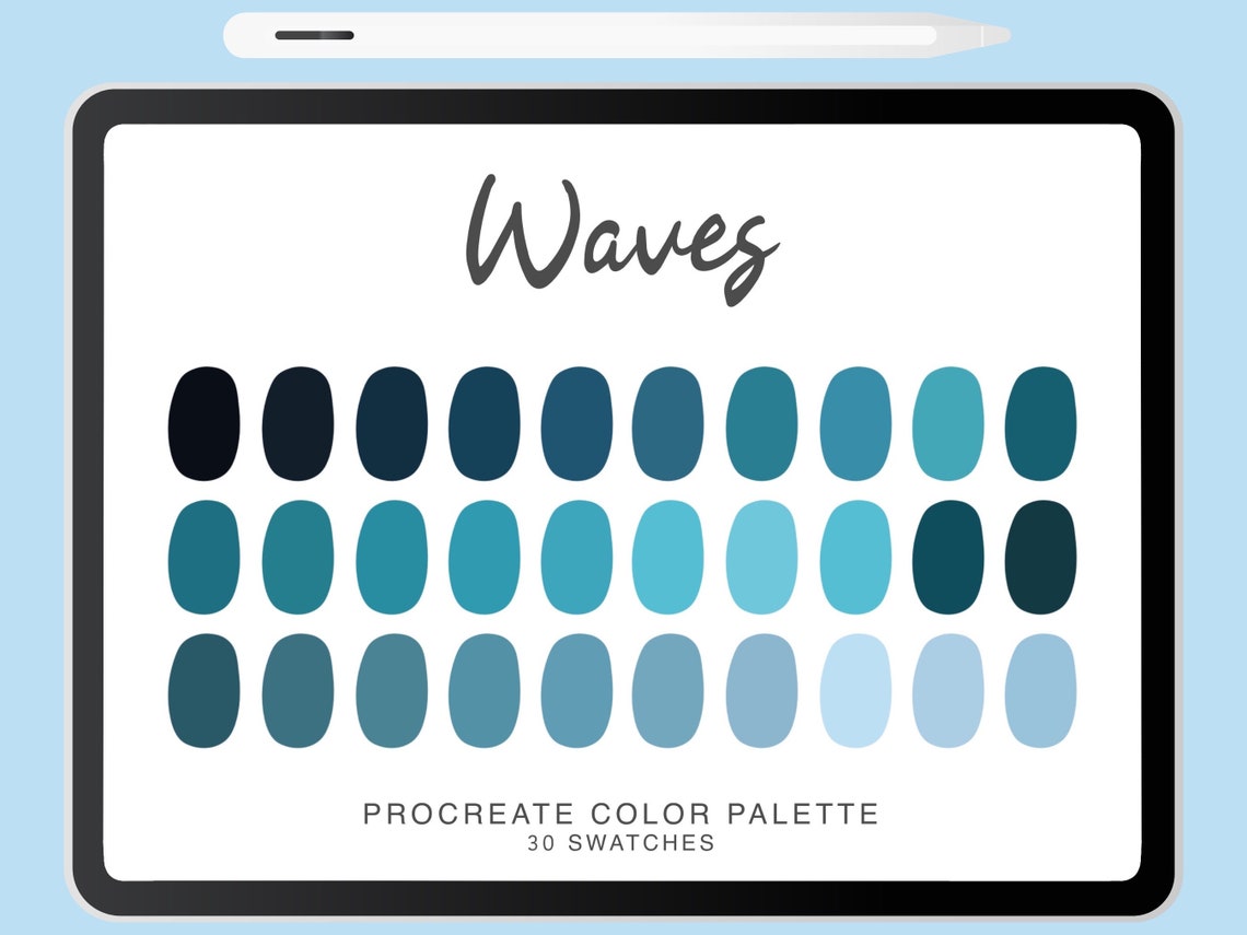 Waves Procreate Color Palette iPad Procreate Illustration - Etsy