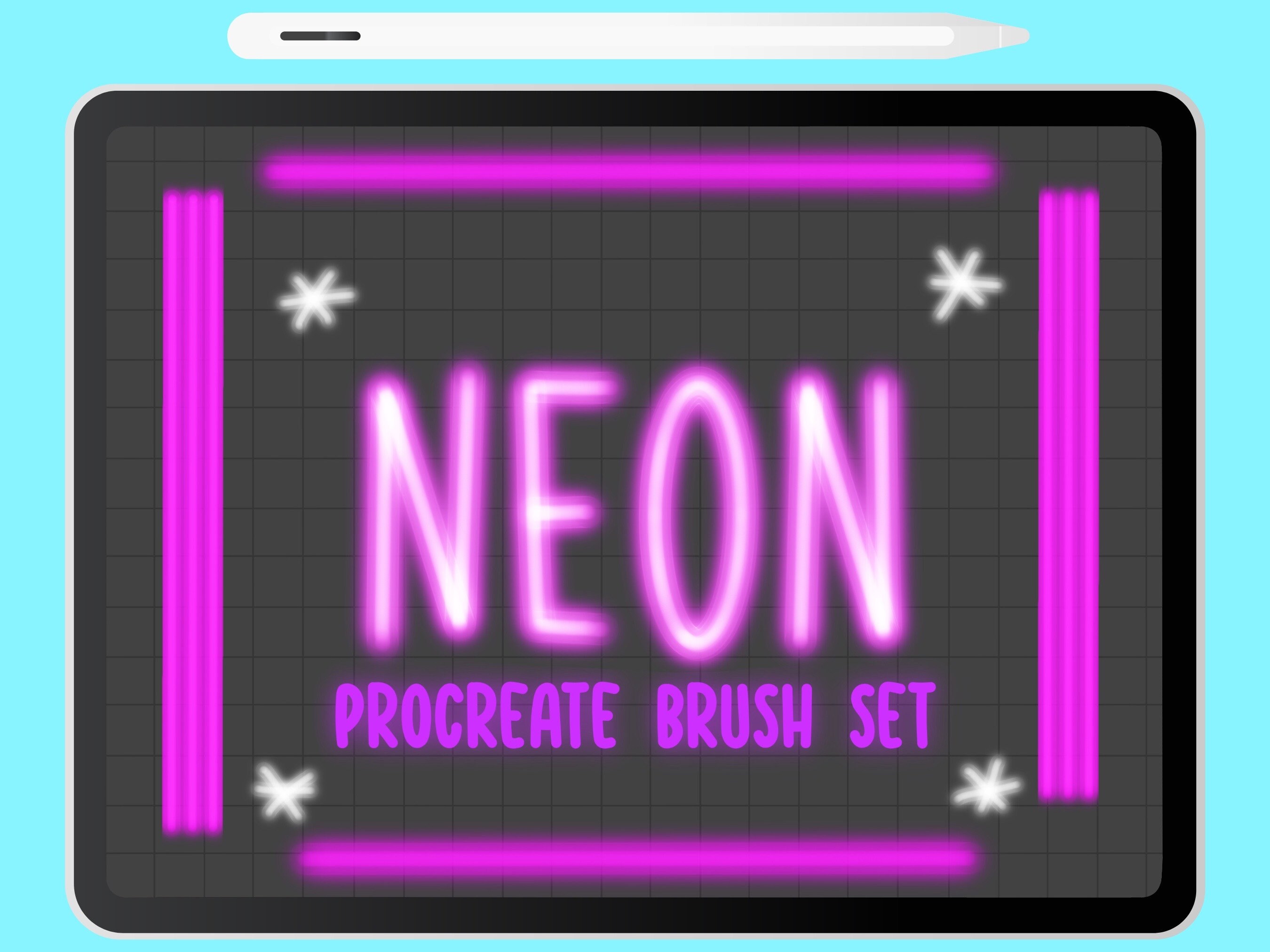 Neon Procreate Brush Pack / 90s Neon iPad Brush Set / Easy to - Etsy