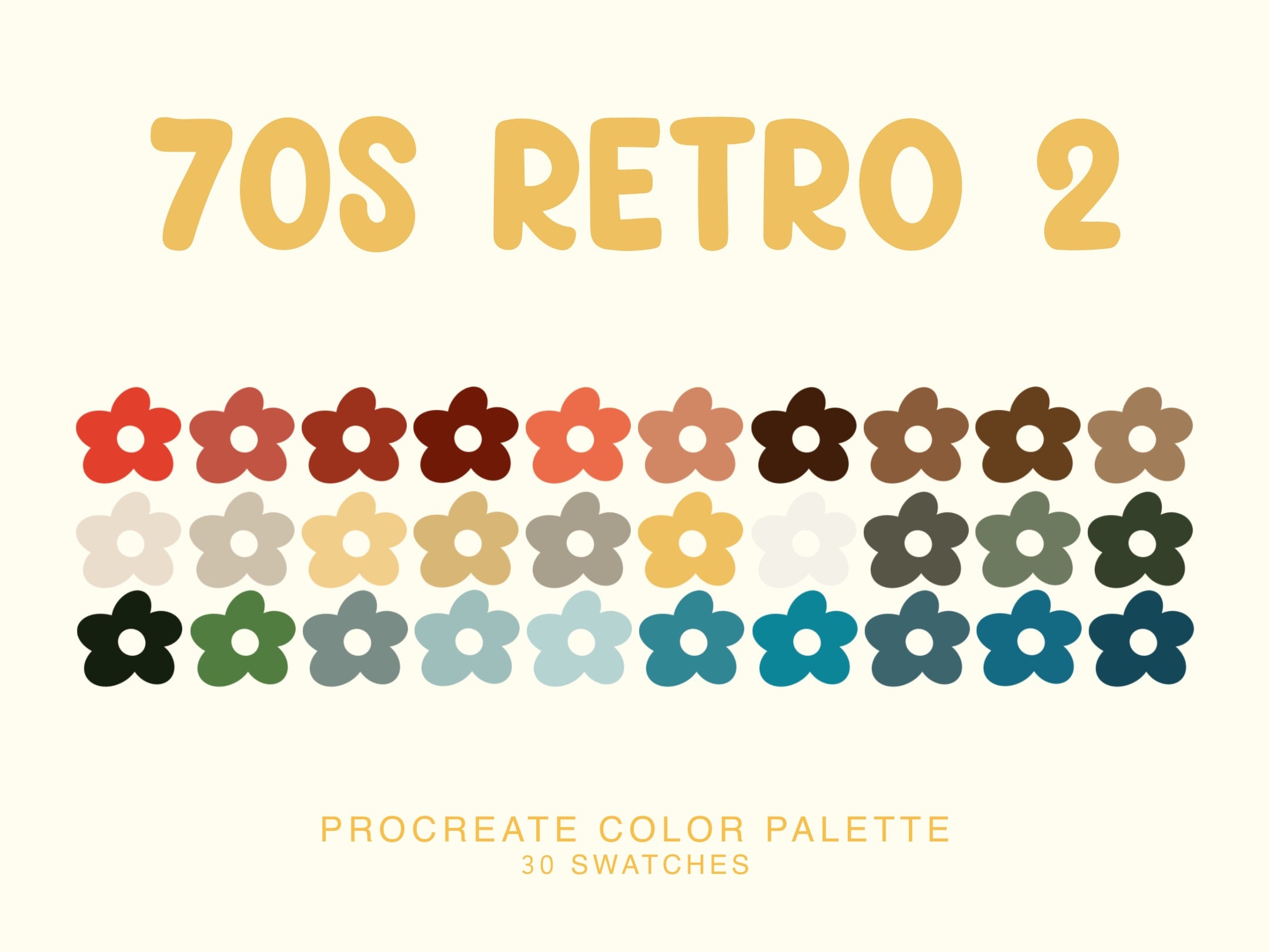 Retro Procreate Brushes Retro Procreate Stamps 70s Procreate - Etsy