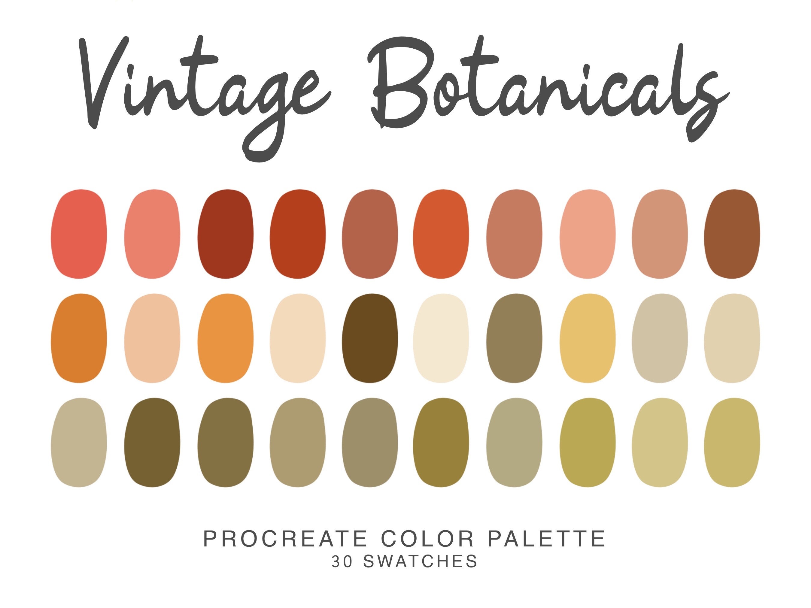 Nature Plant 4 Procreate Color Palettes, iPad Procreate Illustration ...