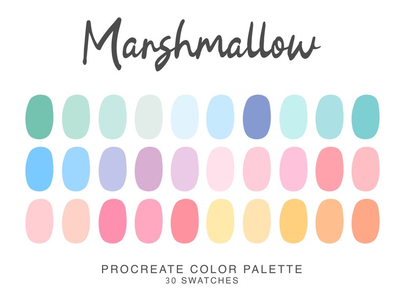 Marshmallow Procreate Color Palette Vibrant Summer Colors For Digital