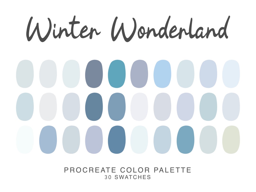 Winter Wonderland Procreate Color Palette, iPad Procreate Illustration ...
