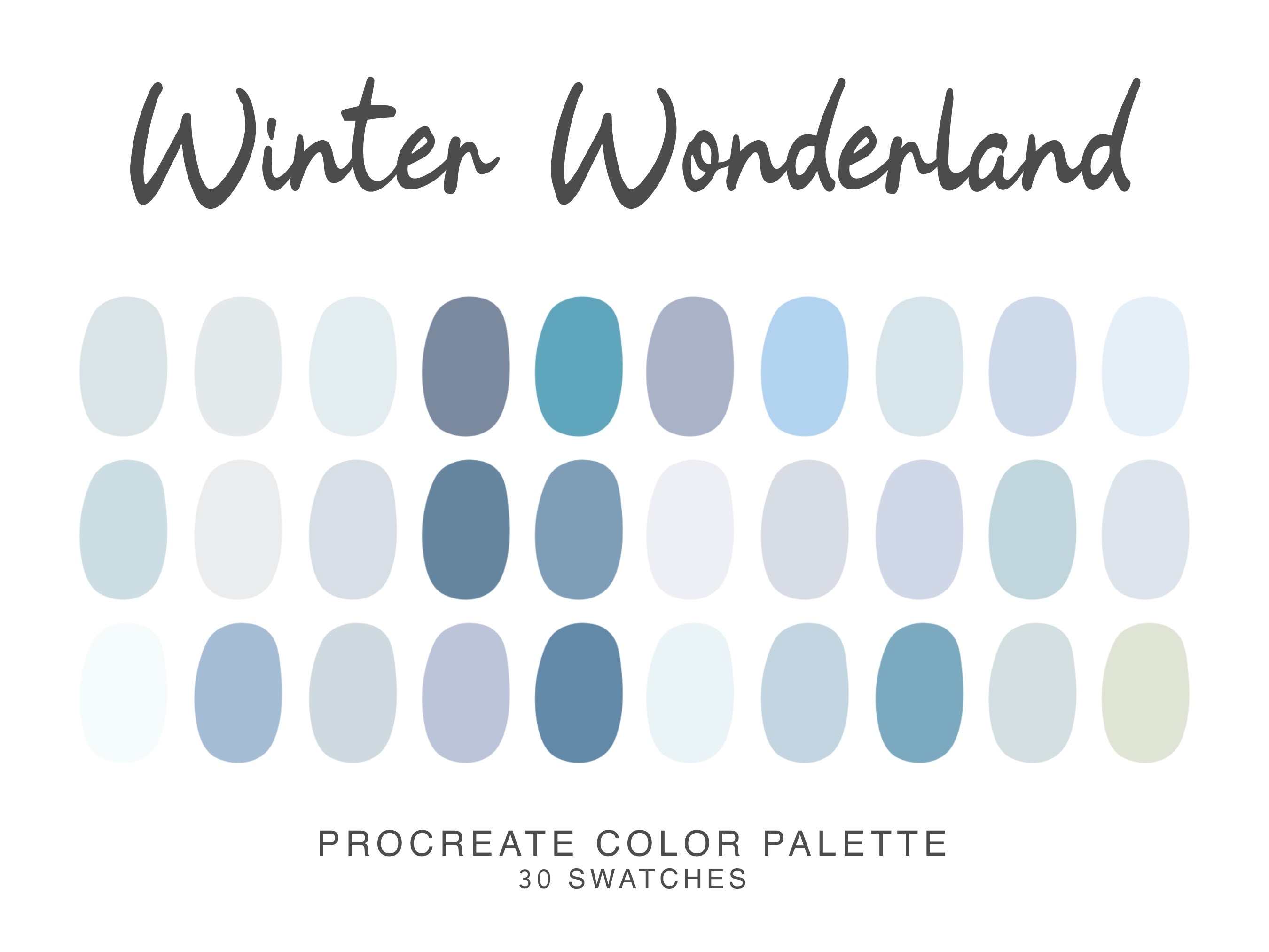 Winter Wonderland Procreate Color Palette, iPad Procreate Illustration ...