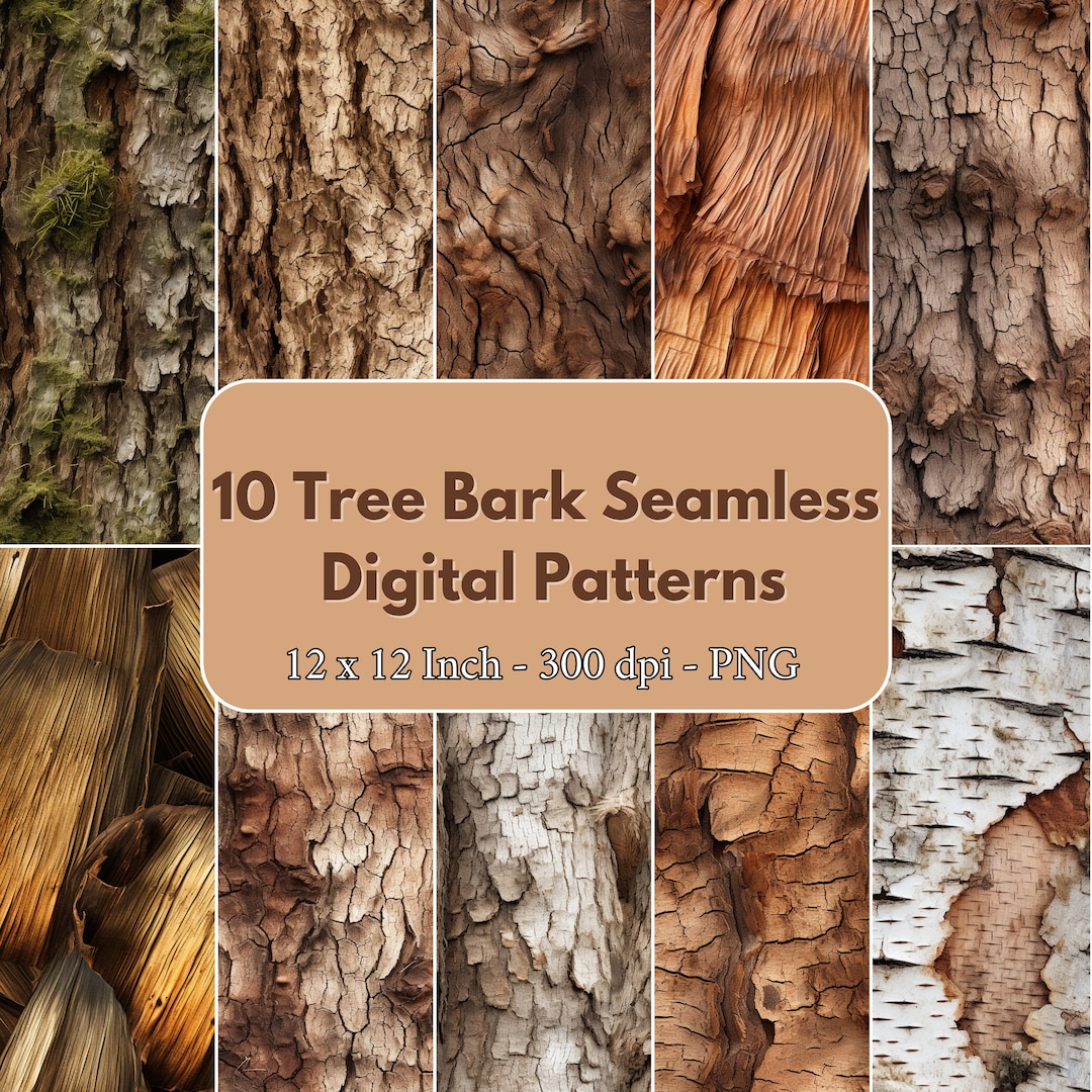 Tree Bark Seamless Pattern 10 Seamless Tree Bark Digital - Etsy UK