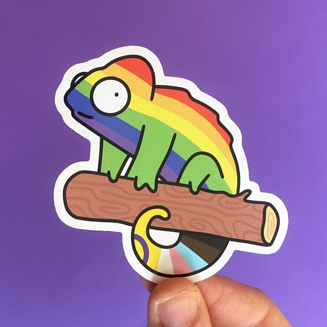 Large Queer Chameleon Vinyl Sticker LGBTQ Pride Flag Sticker - Etsy