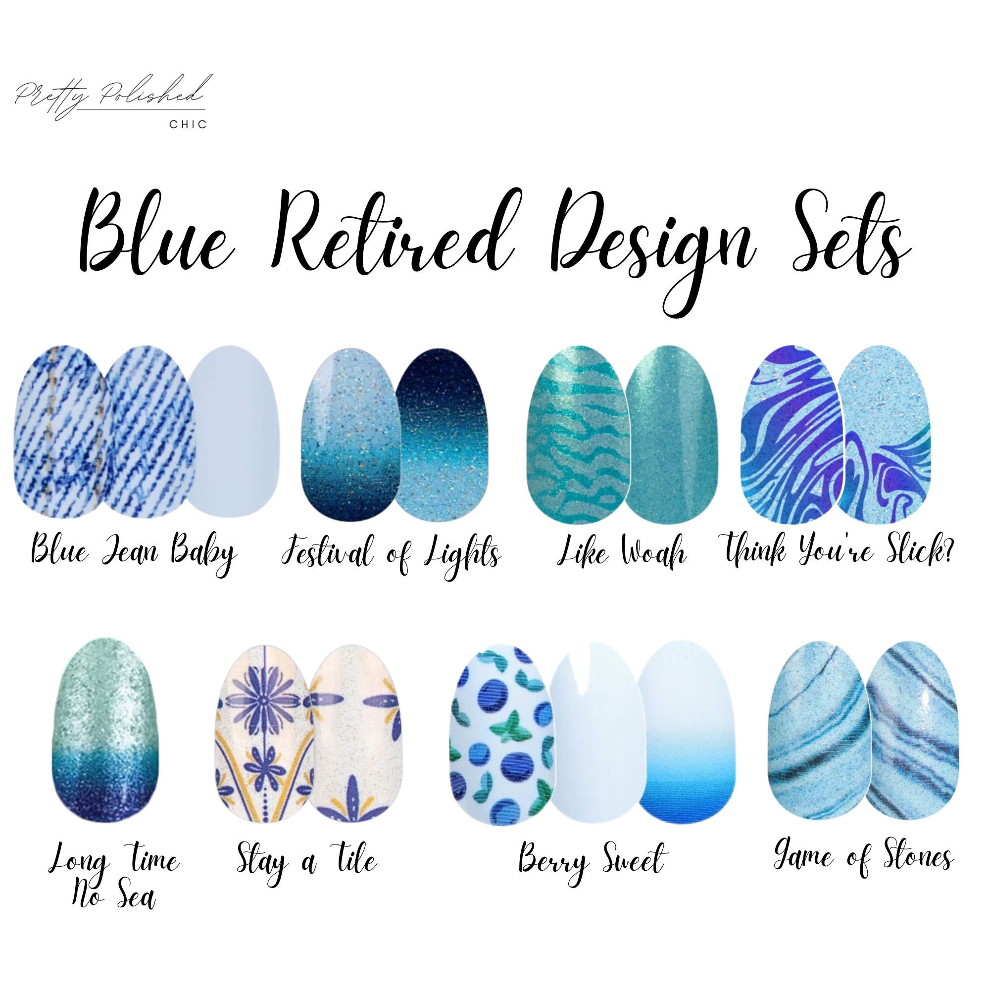 Color Street Retired BLUE Designs 100% Real Nail Polish Made in the USA ...